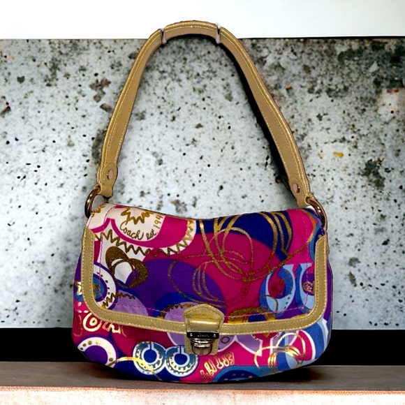Coach | Bags | Coach Poppy Layla Graffiti Signature Shoulder Bag | Poshmark